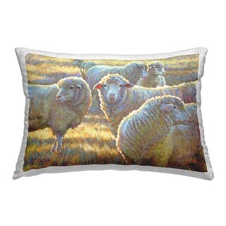 Stupell Sheep in Pasture Printed Outdoor Throw Pillow Design by Rita ...