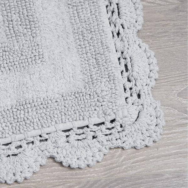 Laura Ashley Reversible Cotton Crochet Bath Rug - On Sale - Bed Bath ...