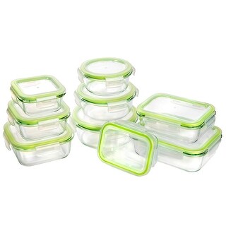 Glass Storage Containers with Lids, 9 Sets Glass Meal Prep Containers ...
