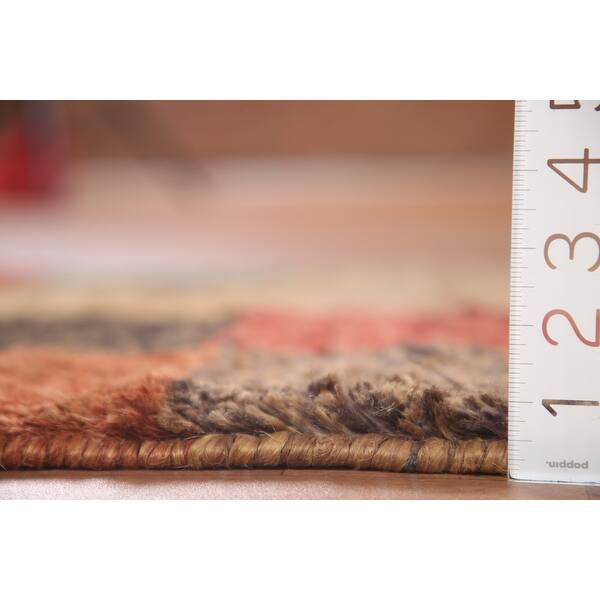 Modern Checkered Oriental Runner Rug Foyer Handmade Jute Carpet - 2'7 ...