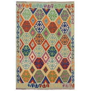 Turkish Eclectic Tess Hand-Woven Kilim Rug - 5'3'' x 6'7'' - 5'3'' x 6 ...