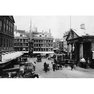 Merchant's Row Black and White Gallery Wrapped Canvas - Bed Bath ...