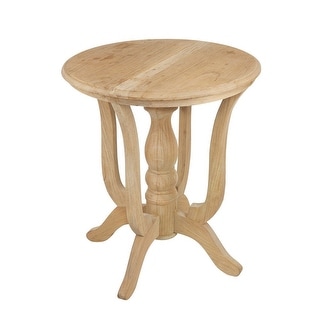 28 Inch Round Side Table, Turned Legs, Classical Style, Wood Grain ...