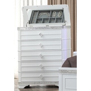 Amani White Gem Encrusted Chest - Bed Bath & Beyond - 41491922