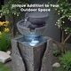 Vbal Modern Polyresin 3 Tier Column Fountain with LED Lights Weather ...