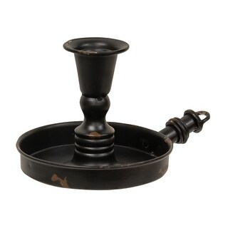 Black Distressed Taper Holder w/Handle - Bed Bath & Beyond - 36295738