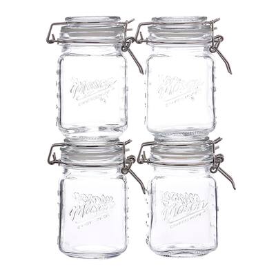 Mason Craft & More 12oz Mini Square Preservative Jars - Set of 4 ...