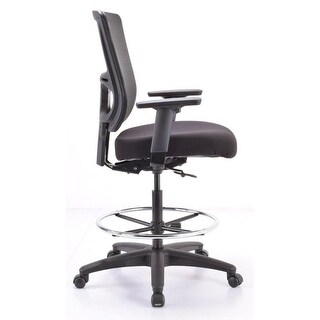 HomeRoots Black Adjustable Swivel Mesh Rolling Drafting Chair - 27.20 ...