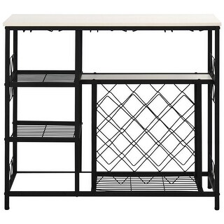 Wine Rack Table Metal Wine Bar Cabinet Console Table Buffet Table - Bed ...