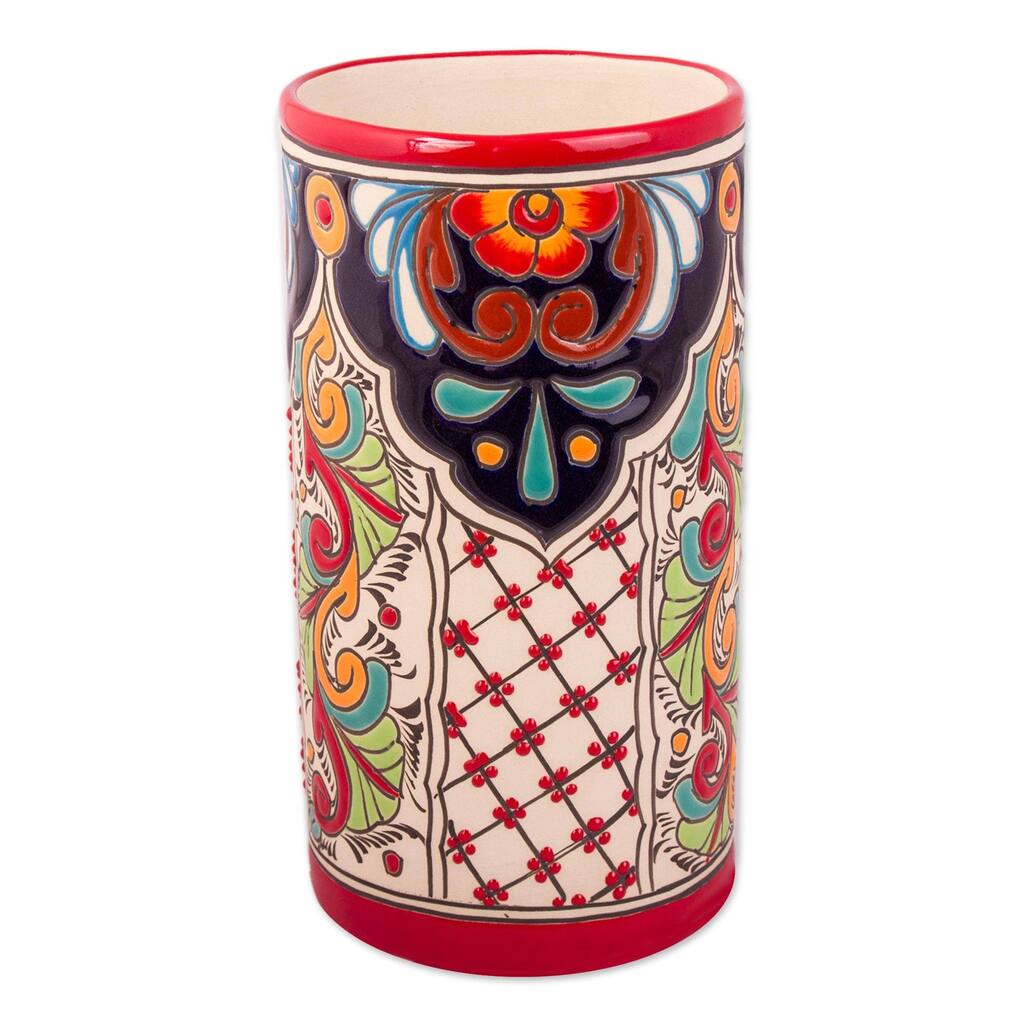 NOVICA Spicy Garden, Ceramic vase - Overstock - 33850026