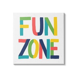 Stupell Fun Zone Children's Motivational Phrase Bold Vibrant Typography ...