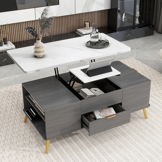 Modern Lift Top Coffee Table,Multi Functional Table with Drawers - Bed ...