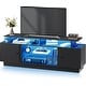 TV Stand for 75 Inch TVs, Entertainment Center with LED Lights, Storage ...
