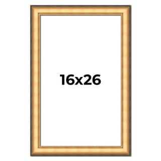 16x26 Frame Gold Plein Aire Solid Wood Picture Frame Width 2 Inches ...
