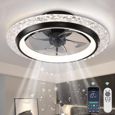 46" Integrated LED Ceiling Fan with Adjustable Brightness and 6-Speed ...