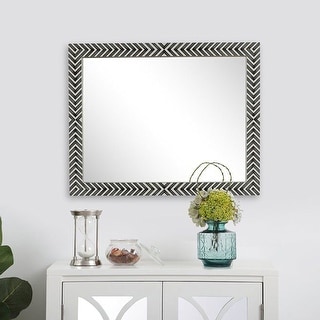 40"x32" Rectangular Modern MDF Glass Mirror Chevron - 32"x40" - Bed ...