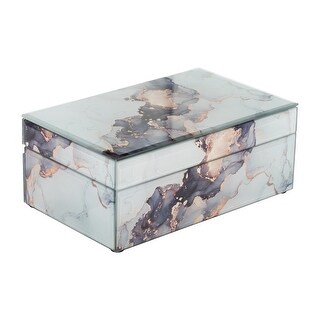 8" x 5" Decorative Wooden Storage Box Contemporary Black and Gold ...