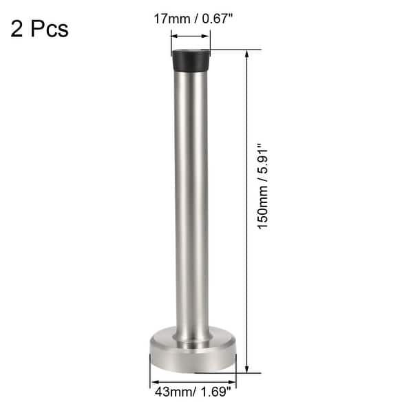 201 Stainless Steel Door Stopper Wall Mount Stop Rubber Bumper 150mm ...