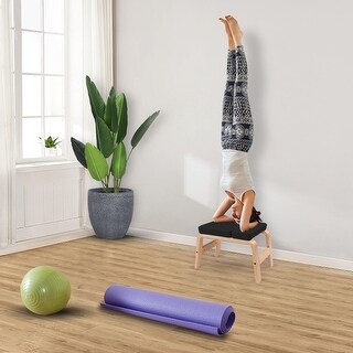 Wooden Yoga Inversion Stool Black - 7'9" x 10'10" - Bed Bath & Beyond ...