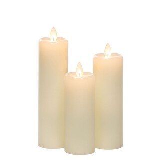 Slim LED Pillar Candle - Set of 3 - 2"L x 2"W x 7"H, 2"L x 2"W x 6"H, 2 ...