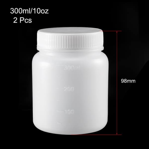 Plastic Lab Reagent Bottle 300ml Sample Sealing Storage Container 2pcs ...