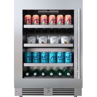 Landmark L3124UI1BGLH 24" Wide 154 Can Capacity Beverage Cooler with ...
