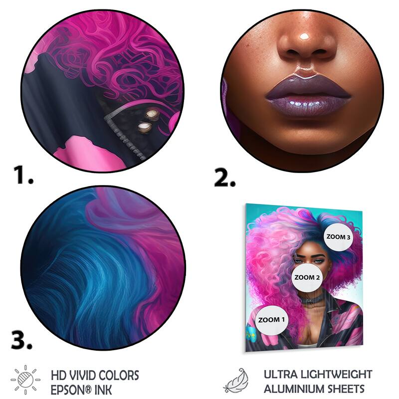 Designart 'Pink And Blue African American Woman II' African American ...