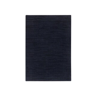 Shahbanu Rugs Millennium Blue Soft Pile Wool and Plant Based Silk Thick ...