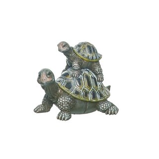 Transpac Resin 6.75 in. Gray Spring Stacked Turtle Fig - N/A - Bed Bath ...