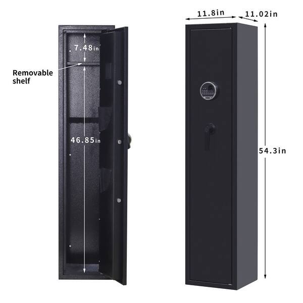 Fingerprint/Keypad Long Rifle Gun Safe, 4-5 Gunsafe Lock Box - Bed Bath ...