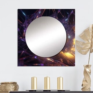 Designart "Liquid Crystal Fusion II" Fractals Wall Mirror - Abstract ...