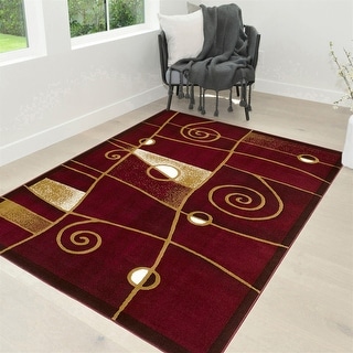 HR Burgundy, Mocha, Beige and Multi Modern Contemporary Area Rugs ...
