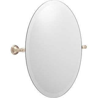 Safford 23" H x 23" W Round Tilt Bathroom Mirror, Satin Nickel - Bed ...