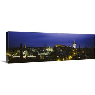 "High angle view of a city lit up at night, Edinburgh Castle, Edinburgh ...