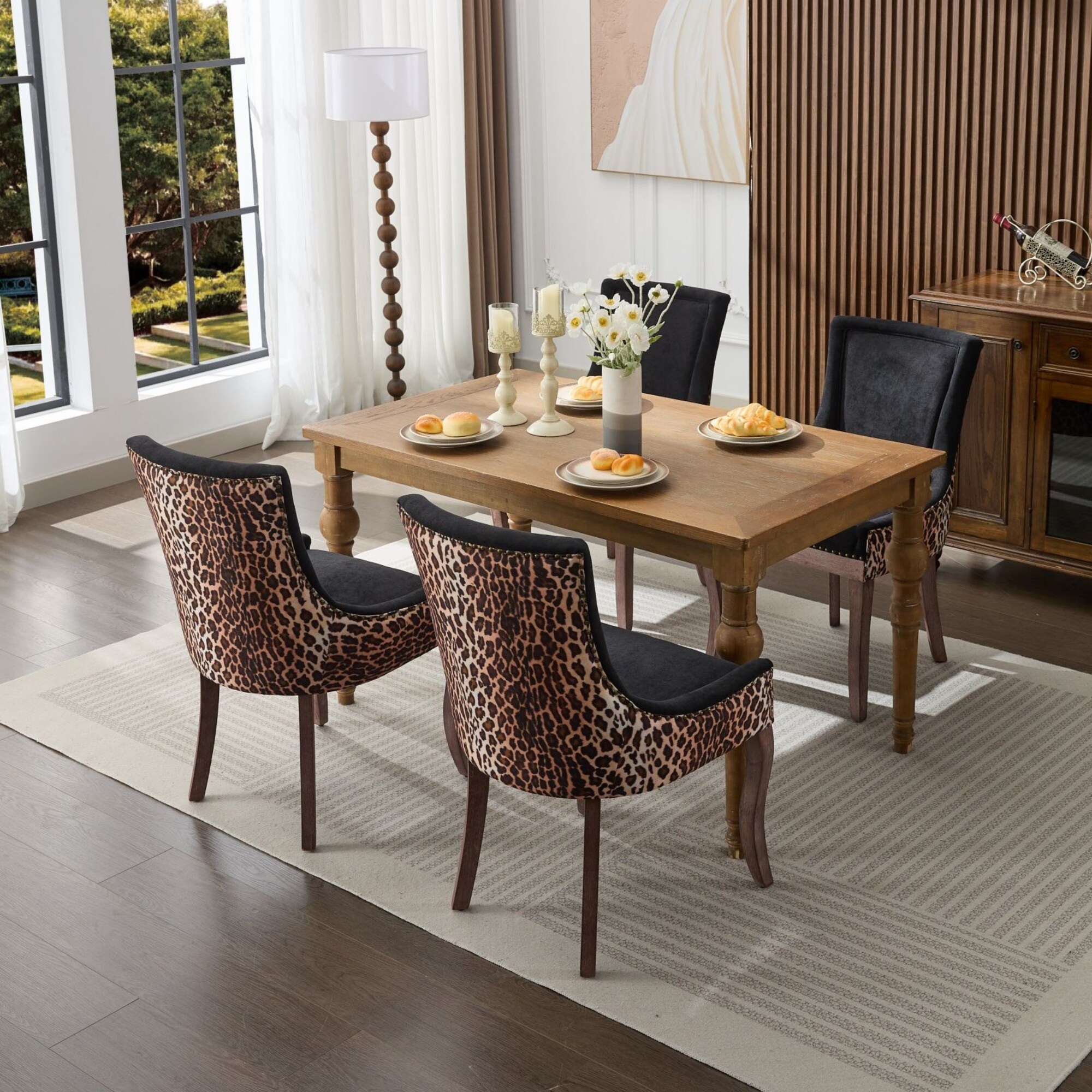 leopard dining set