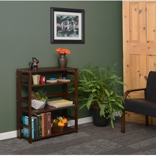 Fairway 34" High Folding Bookcase- Mocha Walnut - Bed Bath & Beyond ...