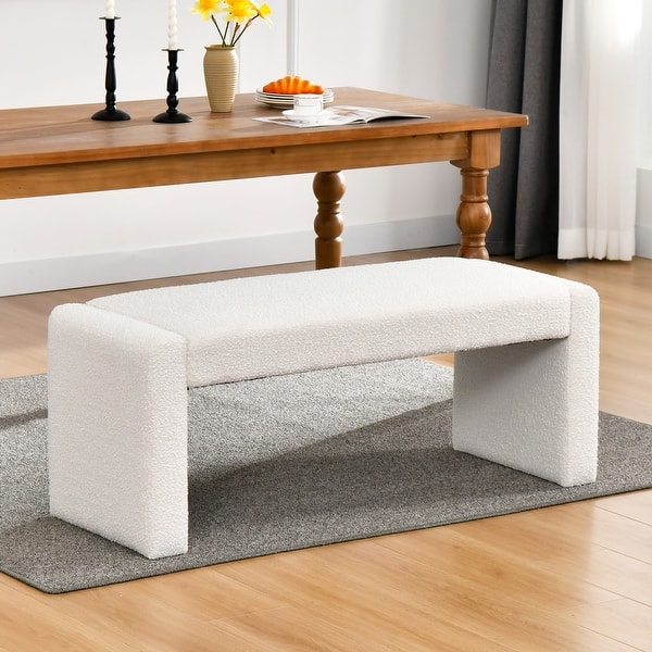 Couture Boucle Fabric Upholstered Bench - On Sale - Bed Bath & Beyond ...