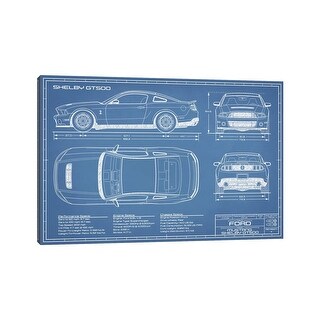 iCanvas "Shelby GT500 (2013-2014) Blueprint" by Action Blueprints ...