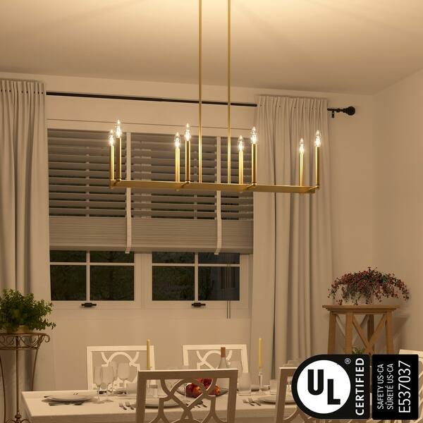 Acroma 8-lights 43.3In Dimmable Modern Gold Linear Chandelier for ...