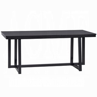 Jory Dining Table, 71 Inch Rectangular Top, Trestle Legs, Modern Black ...