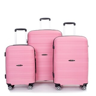 Pink Hardshell Luggage Sets 3 Piece, Lightweight Suitcase Trunks Set ...