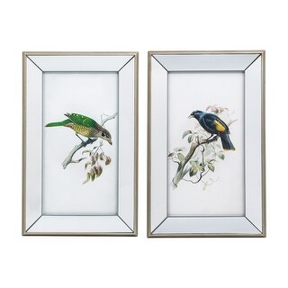Rectangular Birds Mirror Frame Wall Art - 15" x 24" - 2ct - Bed Bath ...
