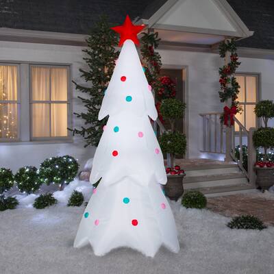 Gemmy Christmas Airblown Inflatable Christmas Tree w/Ornaments, 8.5 ft ...