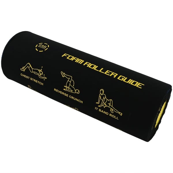 CASL Brands Self-Guided 18-Inch Foam Roller with 9 Printed Exercise ...
