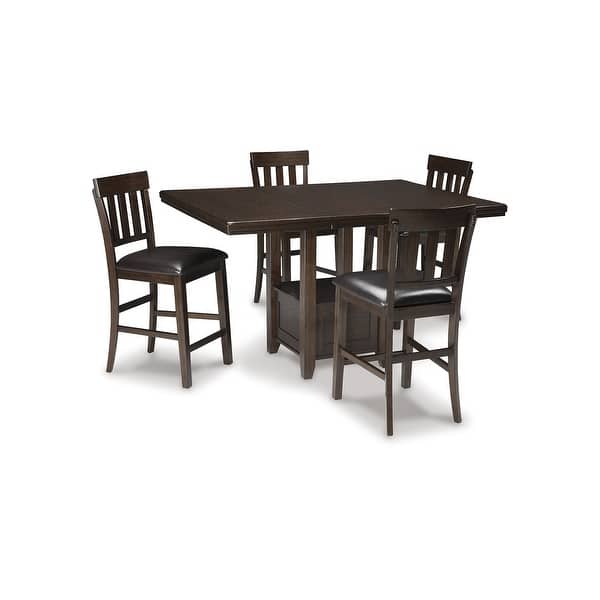 Signature Design by Ashley Haddigan Dark Brown 5-Piece Counter Height ...