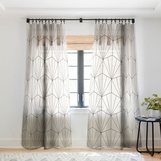 1-piece Sheer Gisela Geometric Line Pattern I Made-to-Order Curtain ...