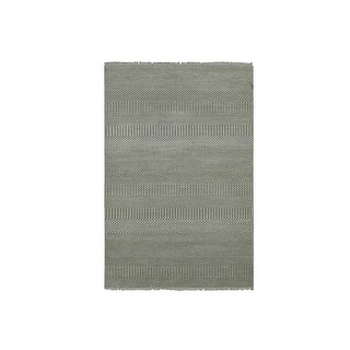 Hand Knotted Grey Modern and Contemporary with Wool & Silk Oriental Rug ...