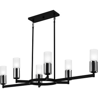 Cruz 6-Light Matte Black Linear Chandelier - Bed Bath & Beyond - 42660181