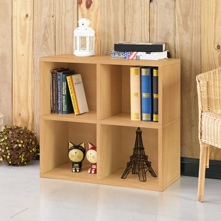 Quad Cube, 4 Cubby Storage Shelf, Natural (Tool-Free Assembly and ...