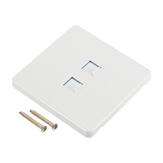 Ethernet Socket Dual Port RJ45 CAT6 Wall Plate White for Networking Box ...